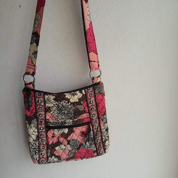 Vera Bradley | Bags | Vera Bradley 1 Inch Bag Pink Floral Pattern Mandy Retired Purse Crossbody ...
